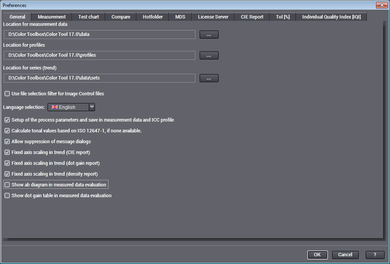 'Preferences' Dialog