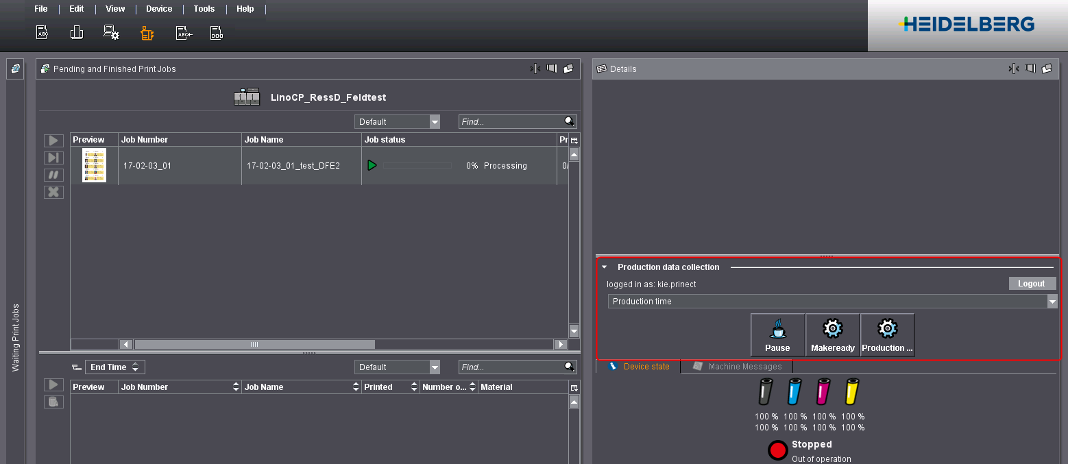 デジタル印刷機を接続する