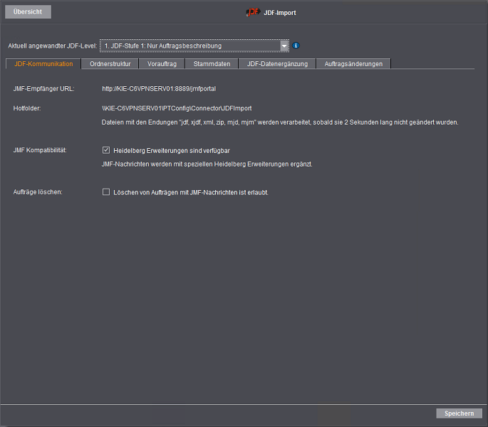 Administration - JDF-Import