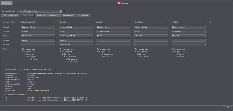 "Folder Structure" Tab