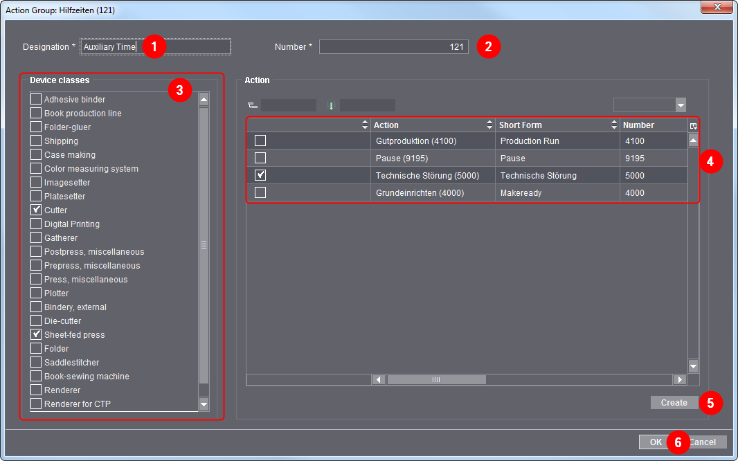 Action Groups (Cost Groups)