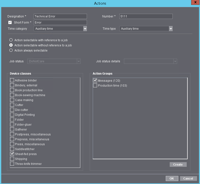Procedure for Creating Additional Actions