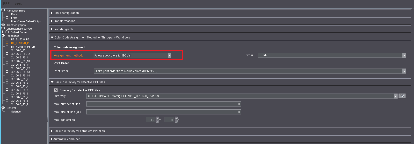 "Color Code Assignment Method for Third-party Workflows" section