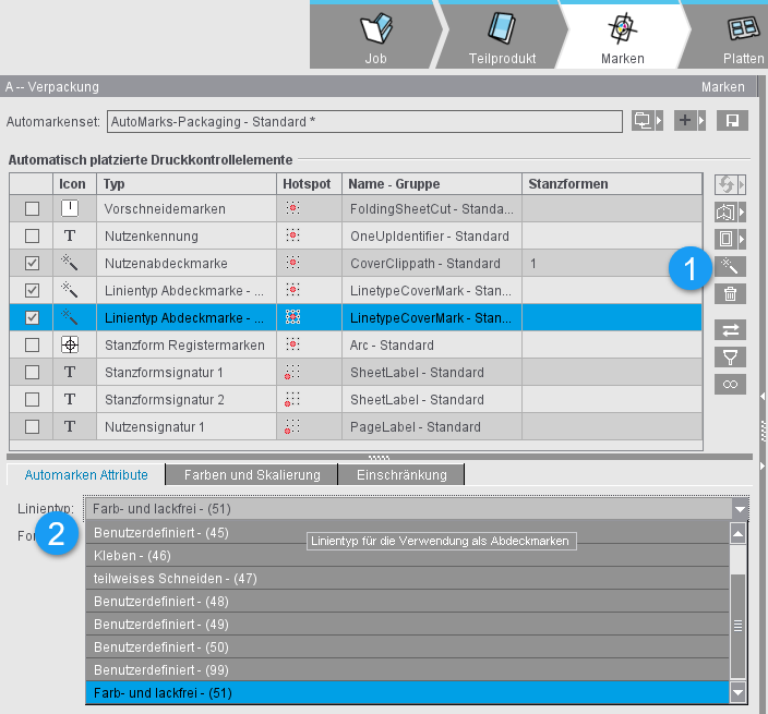 Automarkensets Verpackung
