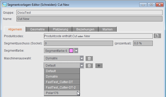 Segmentvorlagen-Editor