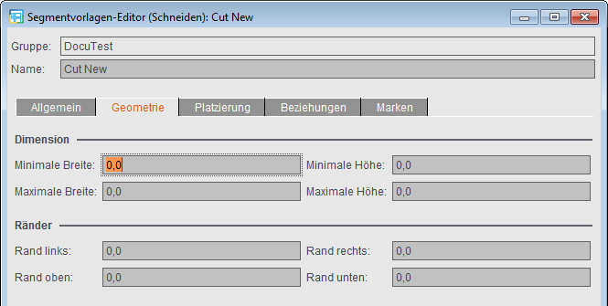 Segmentvorlagen-Editor